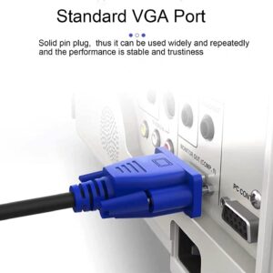 VGA Cable 6 Feet,Male VGA to VGA Male Monitor Computer Cable Adapter Cord, Shielded VGA Cord HD15 1080P@60Hz Full HD High Resolution for TV Computer Projector-Blue