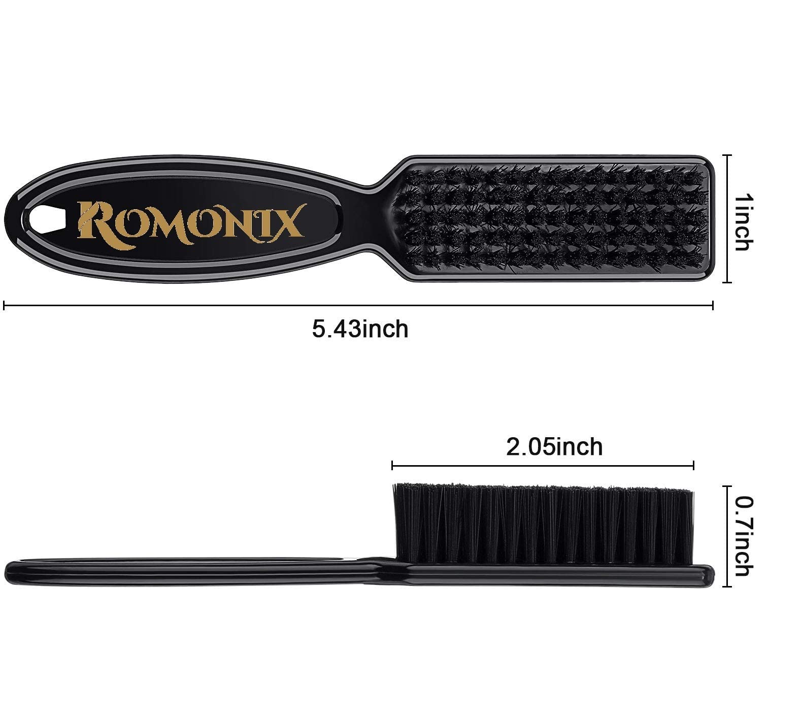 ROMONIX Barber Blade Cleaning Brush Hair Clipper Brush Nail Brush Tool for Cleaning Clipper (Black)