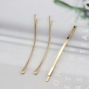 50 Gold Jumbo Bobby Pins, 3.34 Inch Metal Hair Clips Hair Pin Bobby-pins Hairpins Hair Accessories for Women Thick Long Updo Hair Style