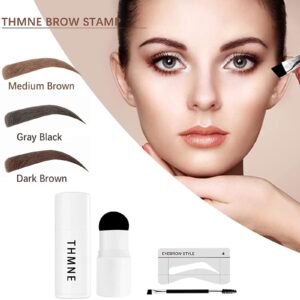 Eyebrow Stamp Stencil Kit Eyebrow Stamping Perfect Brows Stamp Shaping Kit Waterproof (Dark Brown)