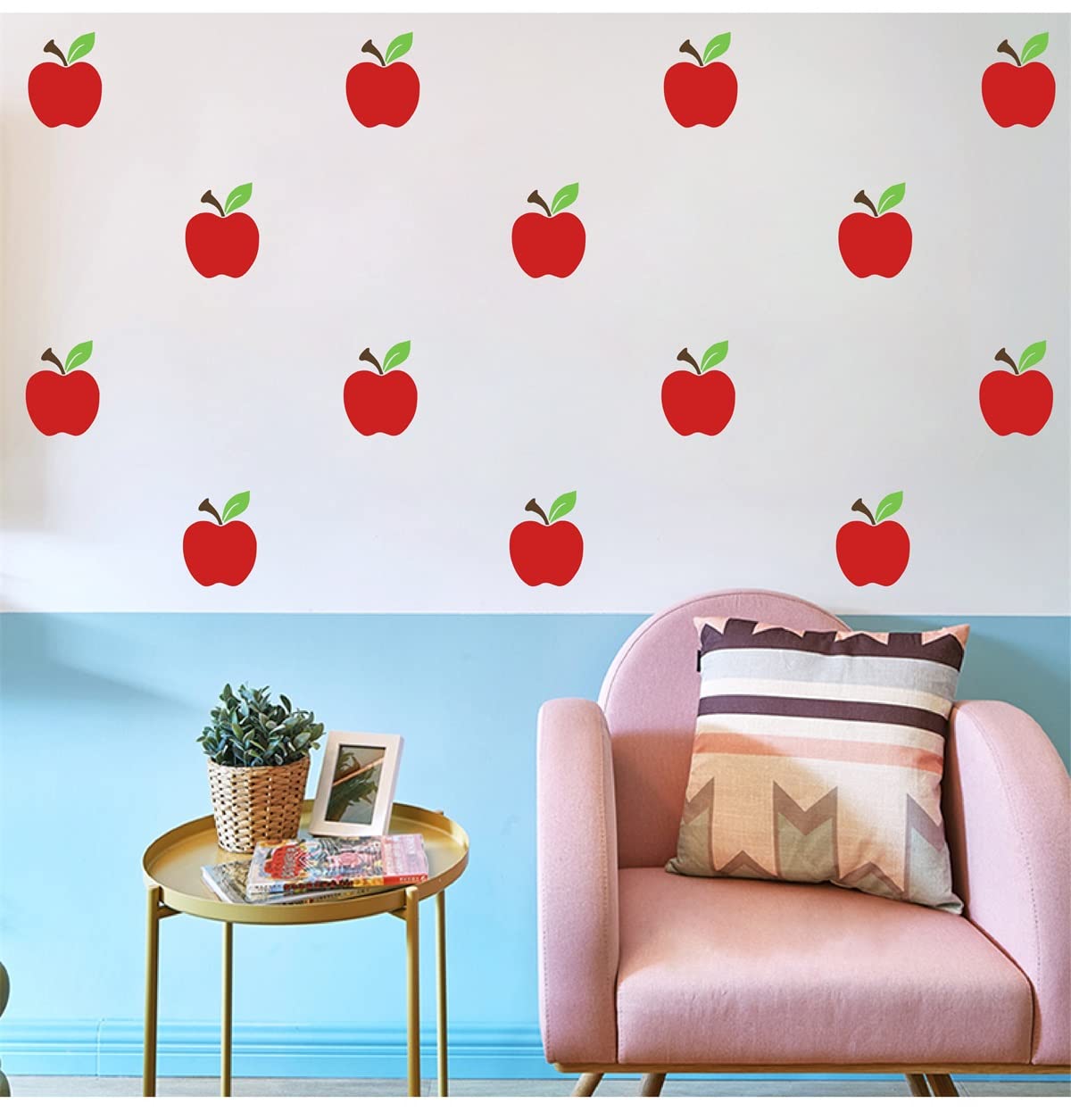 Red Apples Wall Stickers for Kids Room,Boys Girls Bedroom Decoration Wall Decals Baby Nursery Mural BK022 (Red)