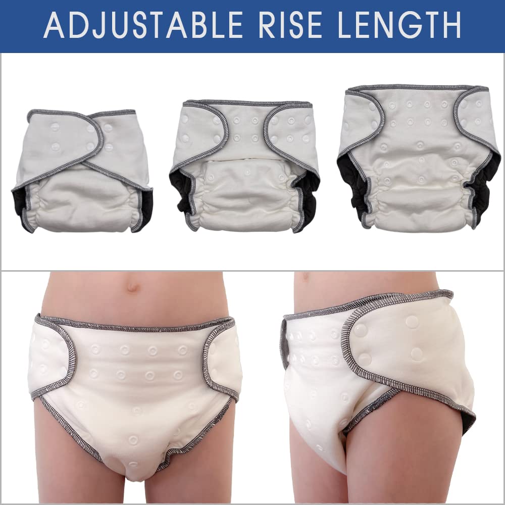 Special Needs Big Kids' Absorbent Briefs: Fitted Cloth Diaper for Incontinence and Bedwetting, Age 6-16 Years (Junior 1)