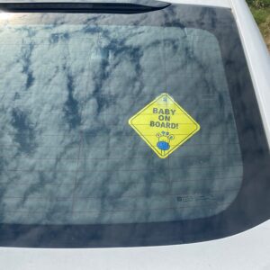 Baby on Board Sign (Pack of 4)- Safety Signs Need for Cars.Kids Safety Warning Sticker Notice Board with Suction Cups.Child On Board Suction Signs for Car Window Cling 5"x5" (Pattern Baby)