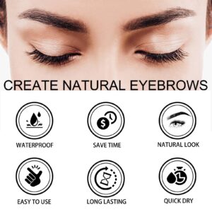 Eyebrow Stamp Stencil Kit Eyebrow Stamping Perfect Brows Stamp Shaping Kit Waterproof (Dark Brown)