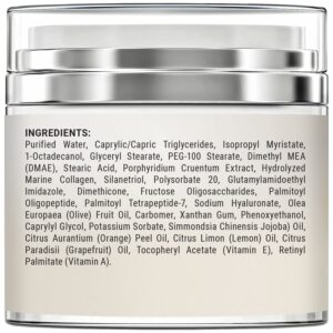 Majestic Pure Collagen Cream for Face, Day & Night Cream with Anti Aging Complex and Hyaluronic Acid - Collagen & Antioxidant Nutrients - Reduces Looks of Wrinkles and Pores - Men & Women, 50 ml