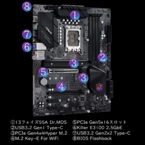 ASROCK Z690 PG Riptide Socket LGA1700/ Intel Z690/ DDR4/ SATA3&USB3.2/ M.2/ ATX Motherboard