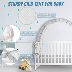 Kylinton Crib Net to Keep Baby in, Safety Crib Tent, Pop Up Pack N Play Tent, Crib Canopy, 28" x 52", Mini Crib Net to Keep Baby from Climbing Out Protect Babies from Falls or Bites, Grey