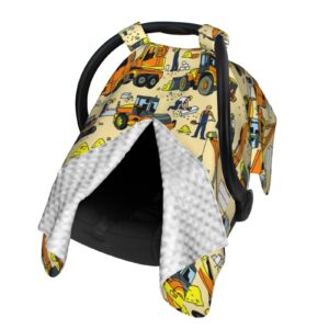 Construction Trucks Pattern Baby Car Seat Canopy Covers Breastfeeding Scarf Nursing Apron Stroller Cover for Boys Girls