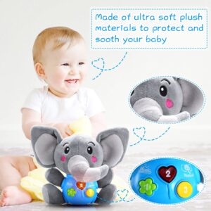 Adadmei Plush Elephant Baby Toys 0 3 6 9 12 Months, Upgraded Light Up Baby Toys Newborn Baby Musical Toys for Infant Babies Boys & Girls Toddlers 0 to 36 Months Toys Gifts for Christmas