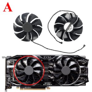 Coolerage 85mm DC 12V 0.55A 4Pin PLA09215S12H RTX2080Ti GPU Fans for EVGA RTX 2060 2070 2080 2080Ti RTX2080Ti Graphics Card Cooling Fans (Fan - B)