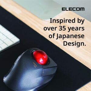 ELECOM Wired/Wireless/Bluetooth Finger-Operated Trackball Mouse & Wired Japanese Layout Keyboard with Built-in Optical Trackball Mouse & Scroll Wheel