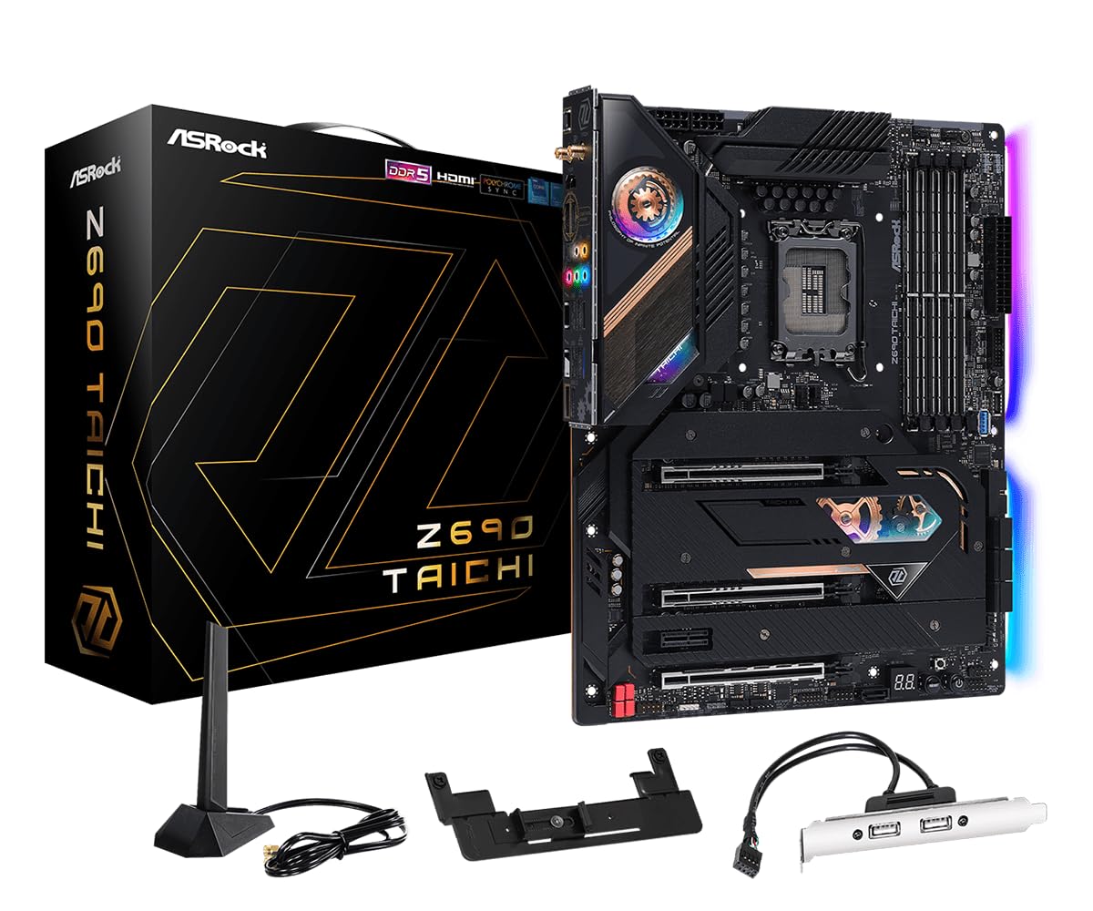 ASROCK Z690 Taichi Socket LGA1700/ Intel Z690/ DDR5/ AMD Crossfire/ SATA3&USB3.2/ M.2/ WiFi/ATX Motherboard