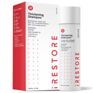 irestore anti hair loss and thinning shampoo - biotin formula for hair growth, thickening and volumizing for men & women