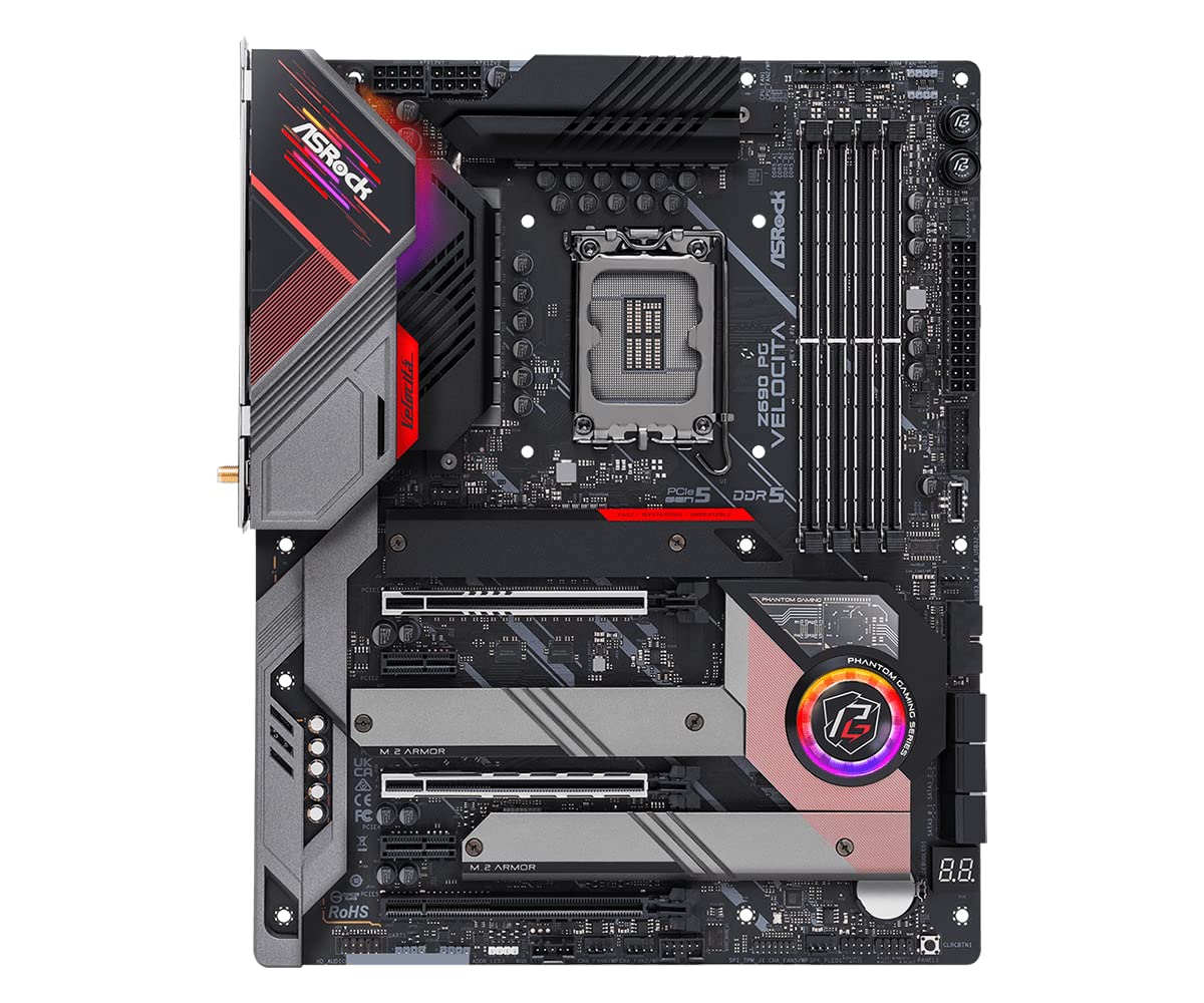 ASROCK Z690 PG Velocita Socket LGA1700/ Intel Z690/ DDR5/ SATA3&USB3.2/ M.2/ WiFi/ATX Motherboard