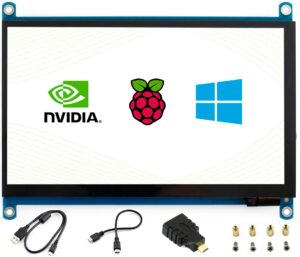 for raspberry pi 7inch hdmi lcd (h), 7" 1024x600 capacitive touch screen ips display monitor hdmi / vga port, for raspberry pi 4b/3b+/3b/2b/a+/zero w/wh/ jetson nano/banana pi /windows 10/8.1/8/7