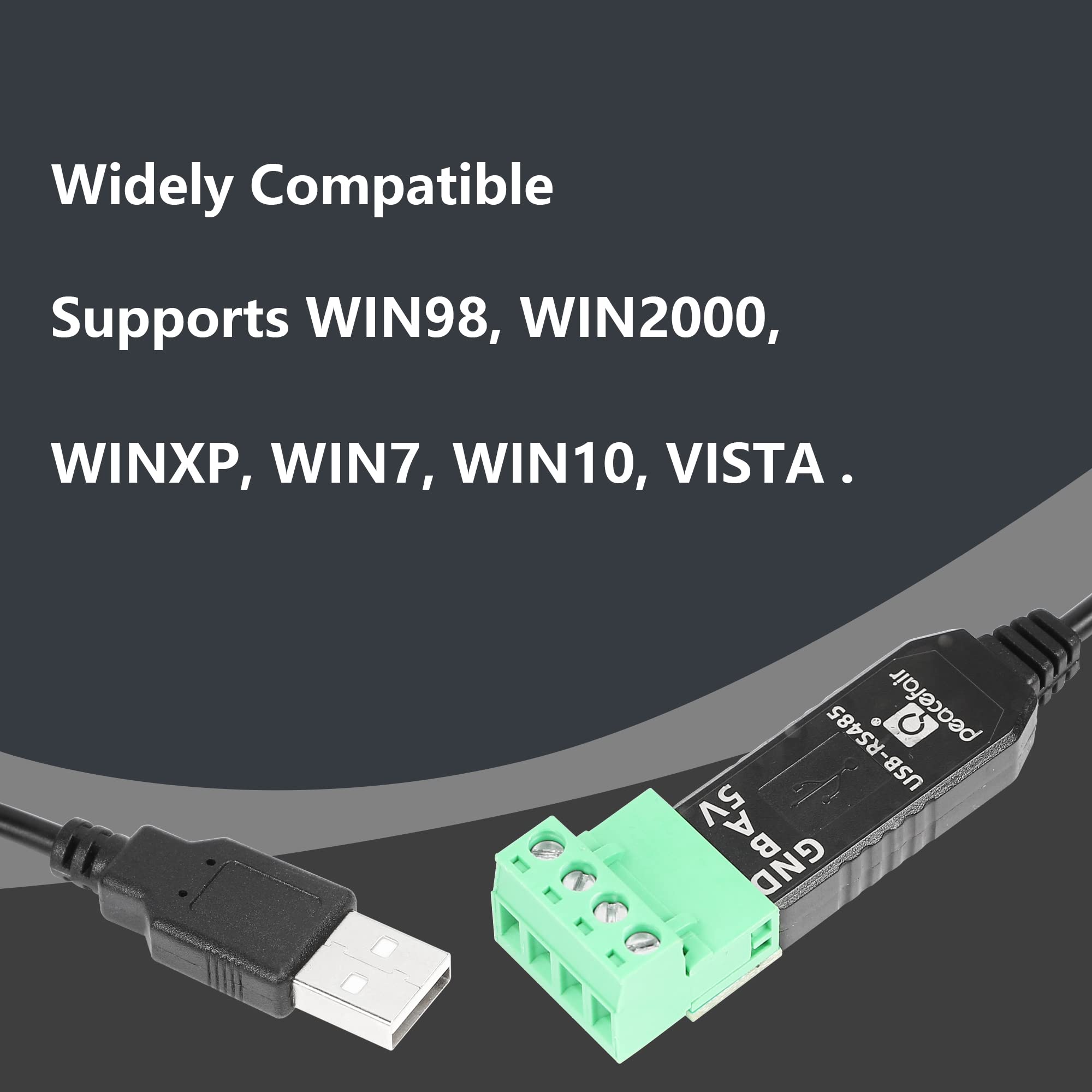 CERRXIAN 1FT RS485 to USB Terminal Converter Serial Port Cable for Windows 7 8 10