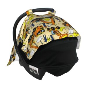 Construction Trucks Pattern Baby Car Seat Canopy Covers Breastfeeding Scarf Nursing Apron Stroller Cover for Boys Girls