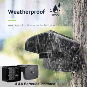 Driveway Alarm Wireless Outside Weatherproof Battery Included Motion Sensor Alarm with 500ft Long Rang 58 Chimes and 4 Level Volume