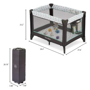 Pamo babe Portable Playard, Baby Playpen for Toddlers with Mattress and Carry Bag(Grey)