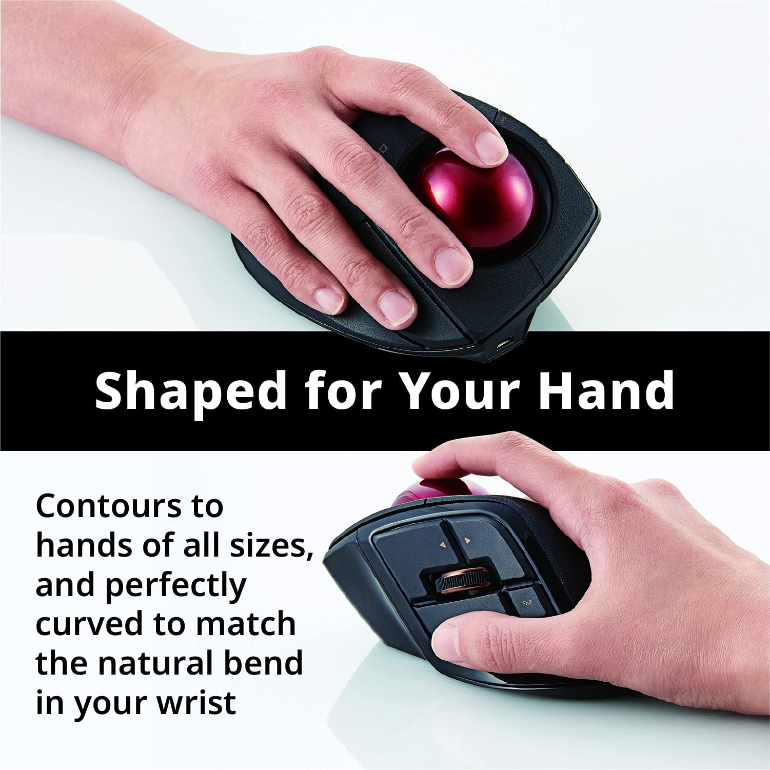 ELECOM Wired/Wireless/Bluetooth Finger-Operated Trackball Mouse & Wired Japanese Layout Keyboard with Built-in Optical Trackball Mouse & Scroll Wheel