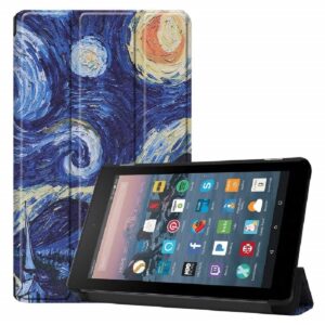 boskin for kindle fire hd 10 case/hd 10 plus case 2021 released 11th generation,pu leather smart cover with auto wake/sleep (starry)