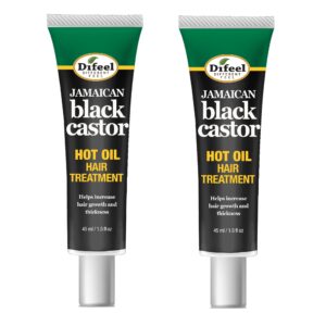 difeel hot oil hair treatment with jamaican black castor oil 1.5 oz. (pack of 2)