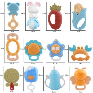 Baby Teething Toys 12 pcs Baby Teething Chew Toys - High Temperature Steriliz Soft Rubber Baby Teether