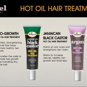 Difeel Hot Oil Hair Treatment with Jamaican Black Castor Oil 1.5 oz. (Pack of 2)