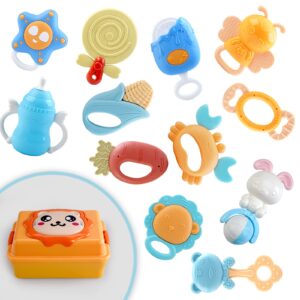 baby teething toys 12 pcs baby teething chew toys - high temperature steriliz soft rubber baby teether