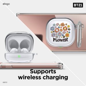 elago l BT21 Flower Case Compatible with Samsung Galaxy Buds 2 Pro Case (2022) / Galaxy Buds 2 Case (2021) / Galaxy Buds Pro Case (2021) / Galaxy Buds Live Case (2020) [Official] (Flower Bouquet)