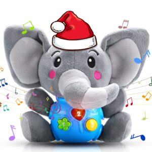 adadmei plush elephant baby toys 0 3 6 9 12 months, upgraded light up baby toys newborn baby musical toys for infant babies boys & girls toddlers 0 to 36 months toys gifts for christmas