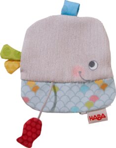 haba whale crackly lovey crinkle cloth baby toy