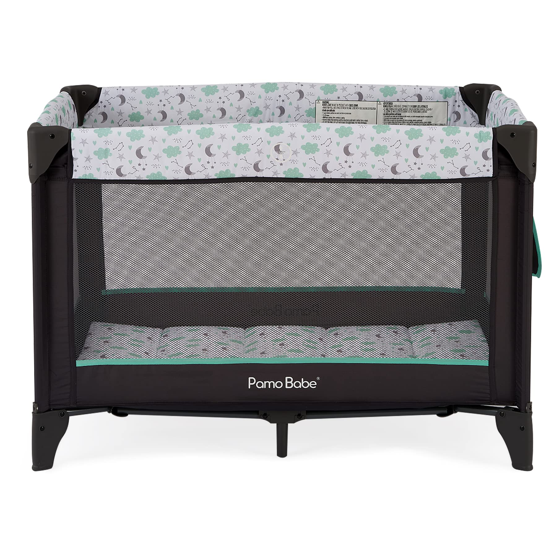 Pamo babe Portable Playard, Baby Playpen for Toddlers with Mattress and Carry Bag(Grey)