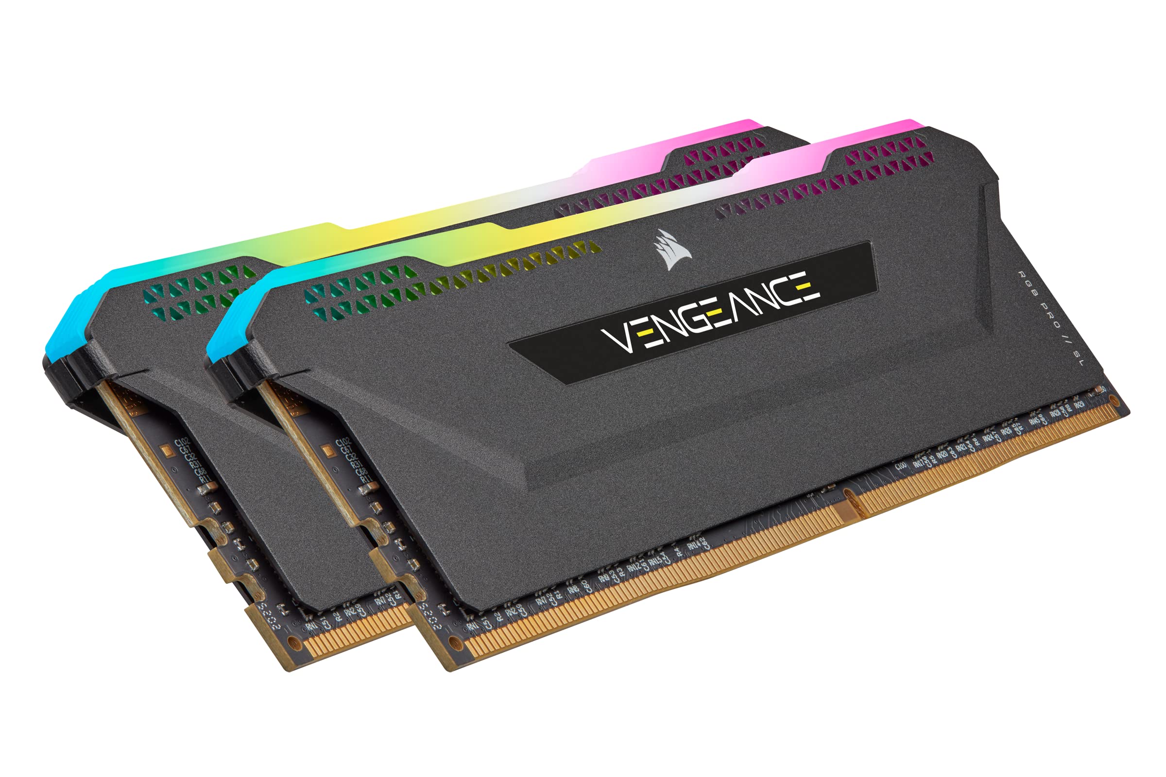 Corsair Vengeance RGB PRO SL 64GB (2x32GB) DDR4 4000MHz C18 Optimized for AMD Ryzen Desktop Memory (10 Ultra-Bright RGB LEDs, Custom Performance PCB, Tight Response Times, Intel XMP 2.0) Black