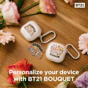 elago l BT21 Flower Case Compatible with Samsung Galaxy Buds 2 Pro Case (2022) / Galaxy Buds 2 Case (2021) / Galaxy Buds Pro Case (2021) / Galaxy Buds Live Case (2020) [Official] (Flower Bouquet)