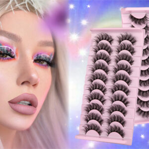 wiwoseo Mink Lashes Eyelashes Natural Fluffy Faux Mink Lashes 3D Thick Volume D Curl Wispy Eyelashes that Look Like Extensions Fake Eyelashes 10 Pairs Pack