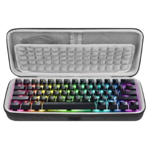 geekria 60% compact keyboard case, hard shell travel carrying bag for 61 keys computer mechanical keyboard, compatible with logitech g pro x 60, razer huntsman mini 60%, rk royal kludge rk61