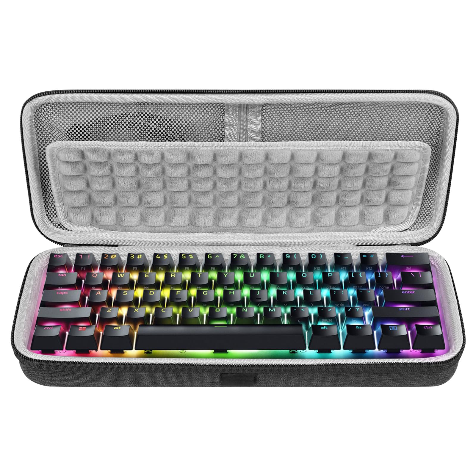 Geekria 60% Compact Keyboard Case, Hard Shell Travel Carrying Bag for 61 Keys Computer Mechanical Keyboard, Compatible with Logitech G PRO X 60, Razer Huntsman Mini 60%, RK Royal KLUDGE RK61