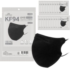 happyday a set of 25 packages made in korea 2d kf94 black face mask for adult