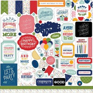 birthday salutations cardstock stickers 12"x12" - elements