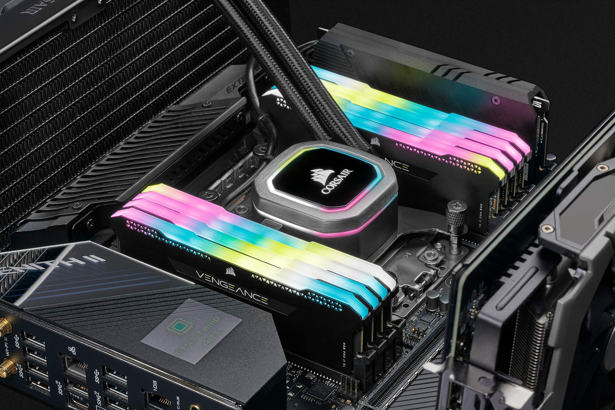 Corsair Vengeance RGB PRO SL 64GB (2x32GB) DDR4 4000MHz C18 Optimized for AMD Ryzen Desktop Memory (10 Ultra-Bright RGB LEDs, Custom Performance PCB, Tight Response Times, Intel XMP 2.0) Black