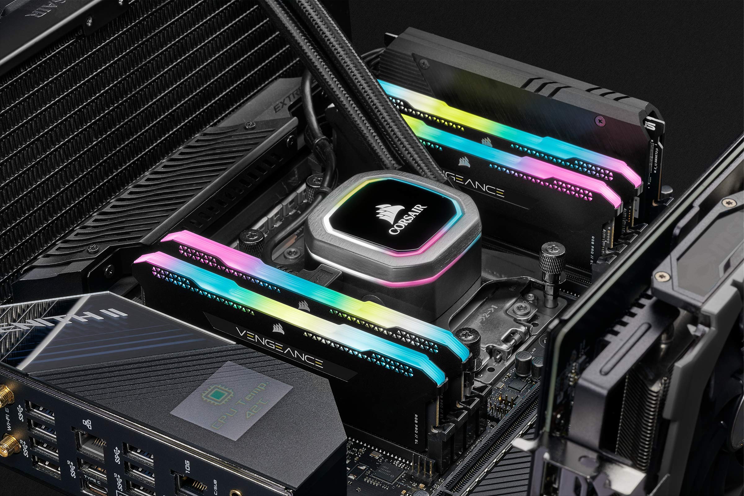 Corsair Vengeance RGB PRO SL 64GB (2x32GB) DDR4 4000MHz C18 Optimized for AMD Ryzen Desktop Memory (10 Ultra-Bright RGB LEDs, Custom Performance PCB, Tight Response Times, Intel XMP 2.0) Black