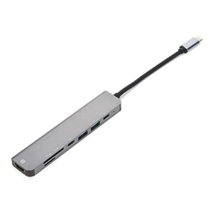 7in1 Type C Hub, Dual Display Mode 7 in 1 Type C Adapter for MacBooks for Laptops