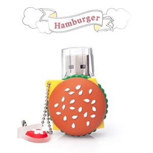 64GB USB Flash Drive Hamburger-Shaped, BorlterClamp Novelty USB Drive Thumb Drive Memory Stick for External Data Storage