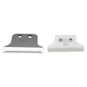 Adjustable 2 Hole Double Wide Trimmer Replacement Blade for Wahl Detailer #8290 5 Star Razor Edger #8051 G-Whiz #8986 Sterling Definitions #8085(Ceramic + Sliver Blade)