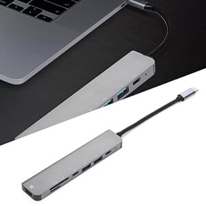 7in1 Type C Hub, Dual Display Mode 7 in 1 Type C Adapter for MacBooks for Laptops