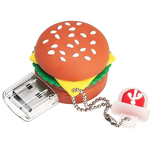 64GB USB Flash Drive Hamburger-Shaped, BorlterClamp Novelty USB Drive Thumb Drive Memory Stick for External Data Storage