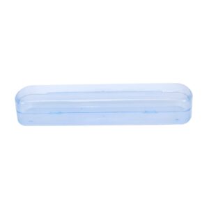 Xiaoyztan 5 Pcs Portable Travel Toothbrush Case Colored Clear Plastic Toothbrush Storage Box Toothbrush Bucket Toothbrush Container (Blue)