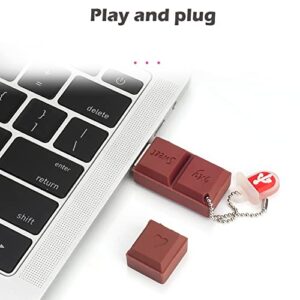 64GB USB Flash Drive Chocolate-Shaped, BorlterClamp Novelty USB Drive Thumb Drive Memory Stick for External Data Storage