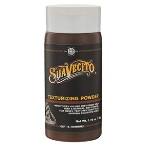 suavecito texturizing and volumizing hair styling powder with shine free matte finish and strong hold - no mess, oil absorbing, long lasting - 1.75 oz